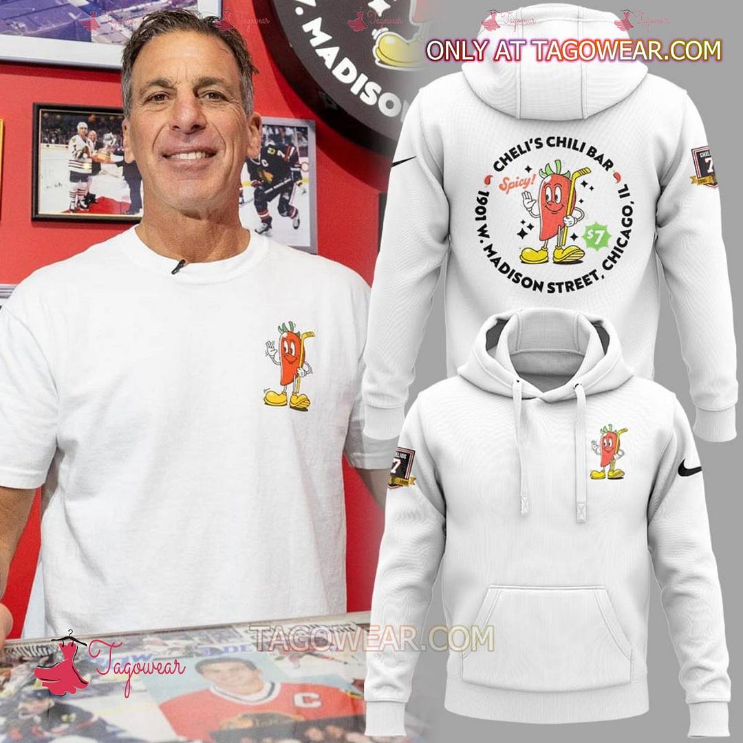 Chris Chelios Cheli’s Chili Bar Hooded Sweatshirt | by Tagowear Shop ...
