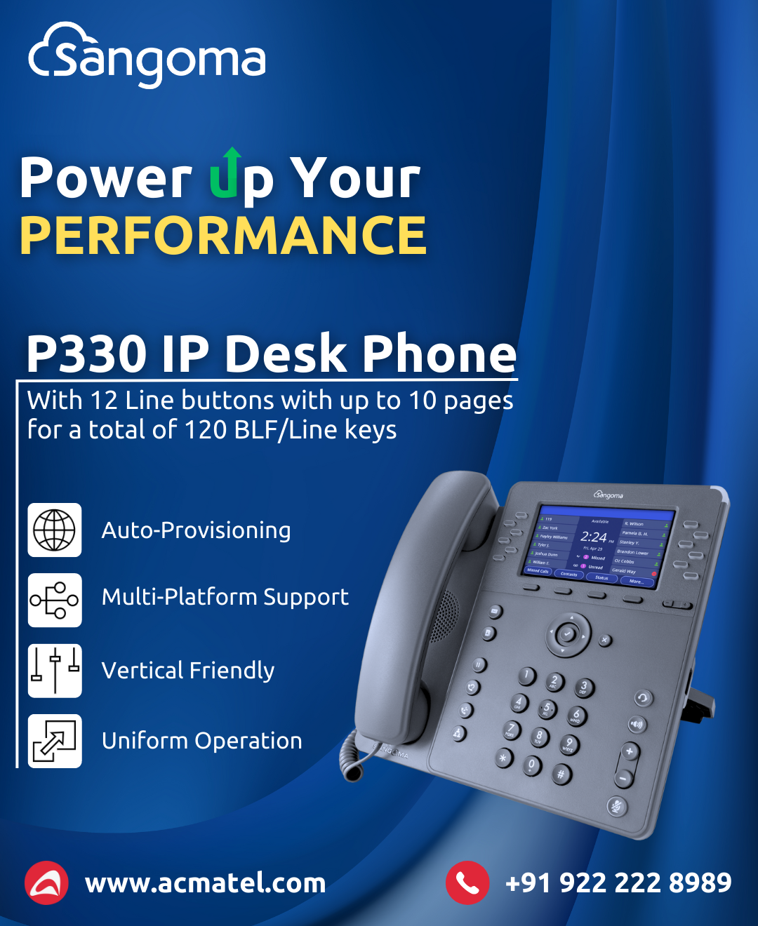 Sangoma P330 IP Desk Phone | by AcmaTel Communications Pvt Ltd. | Medium