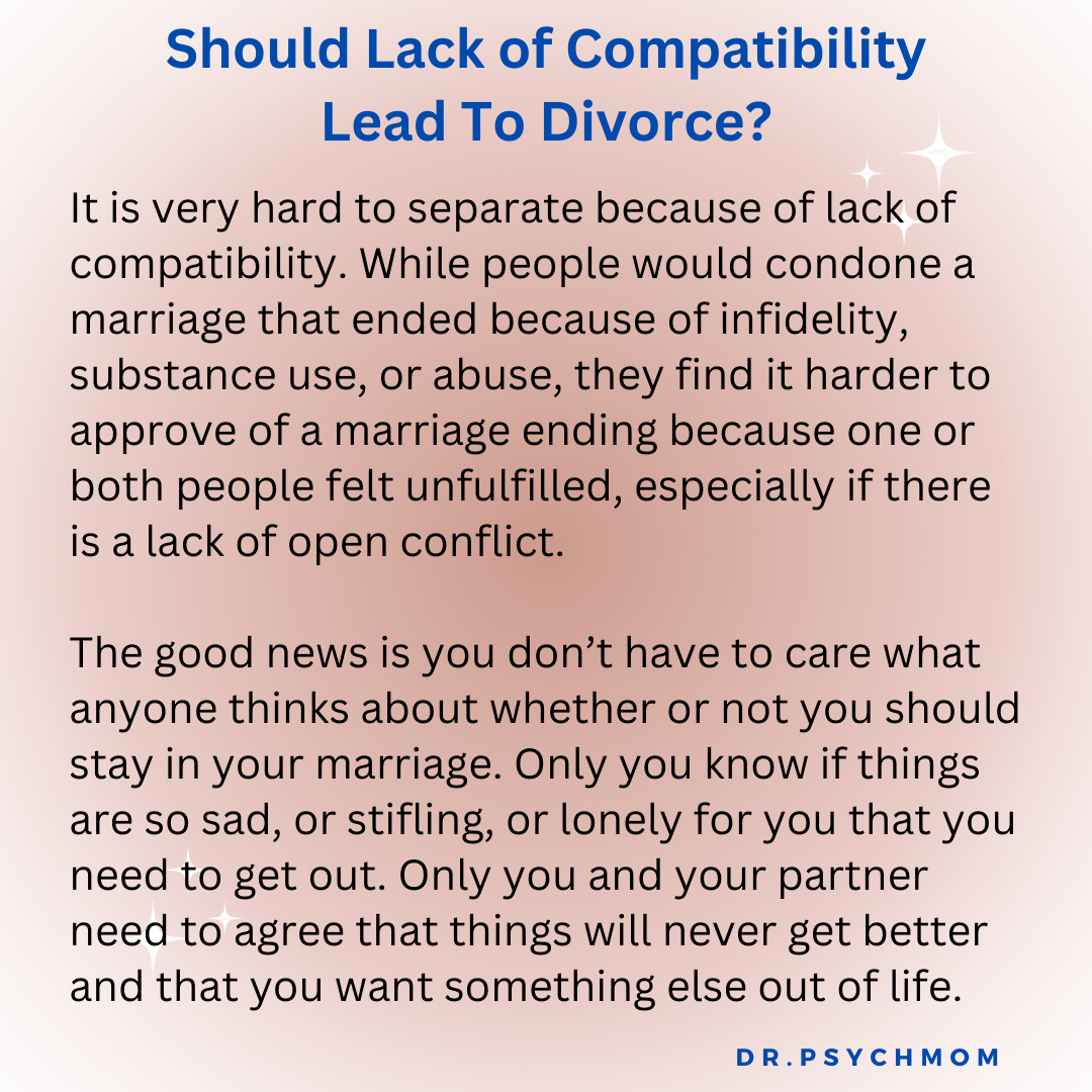 Should Lack of Compatibility Lead To Divorce? | by Dr. Samantha Rodman ...