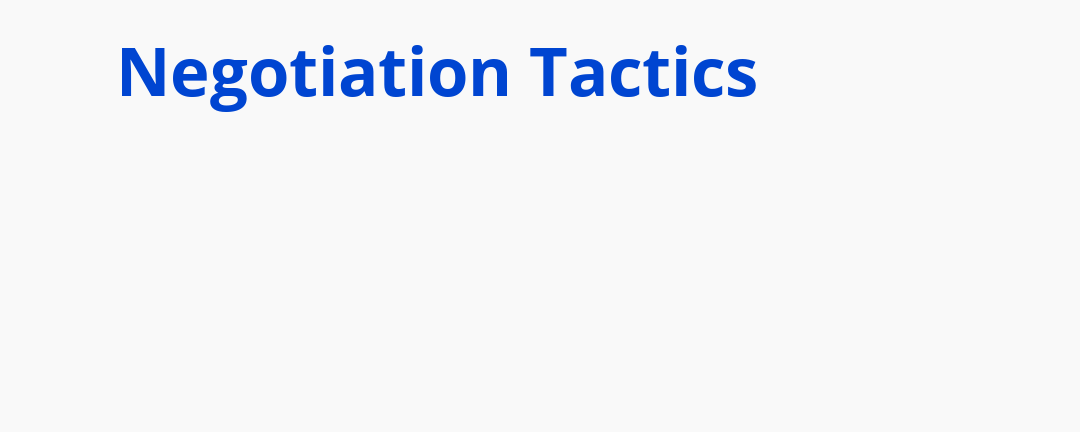 Learn these Negotiation Tactics to help you get the best deal in any ...