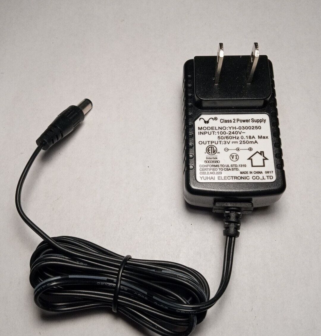 *Brand NEW* Yuhai Electronic YH-0300250 3V 2500mA AC Adaptor Class 2 ...