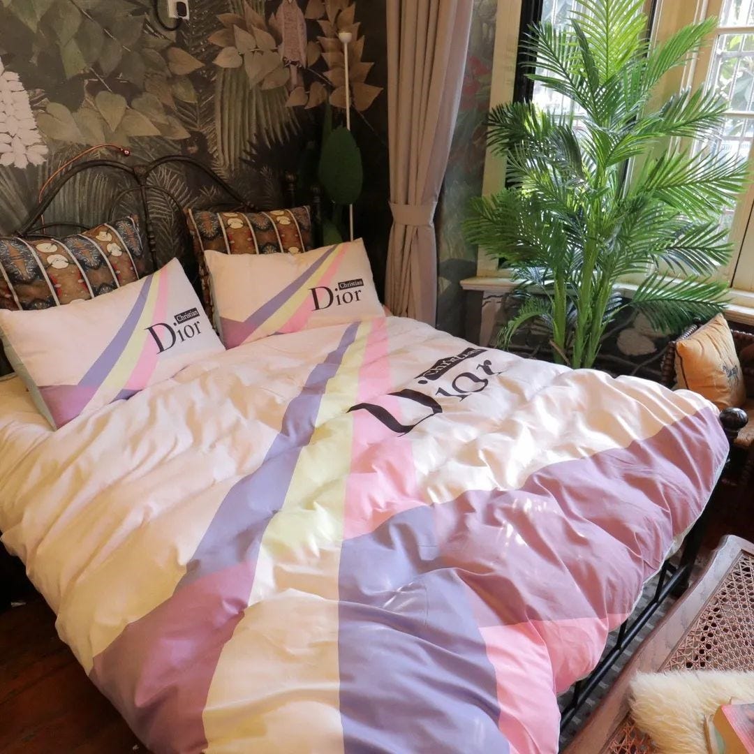 Dior Logo Brand Bedding Set Bedspread Luxury Home Decor Bedroom | by ...