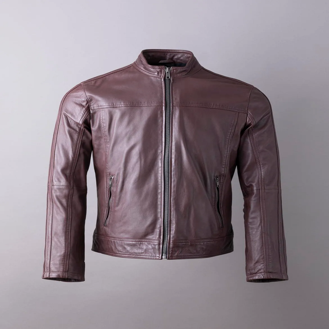 Title: Eamont Leather Jacket in Burgundy: A Bold Expression of Style ...