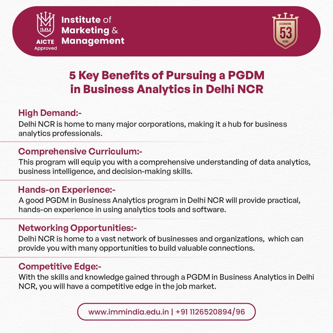 5 Key Benefits of Pursuing a PGDM in Business Analytics in Delhi NCR | by Immindia Delhi | Medium