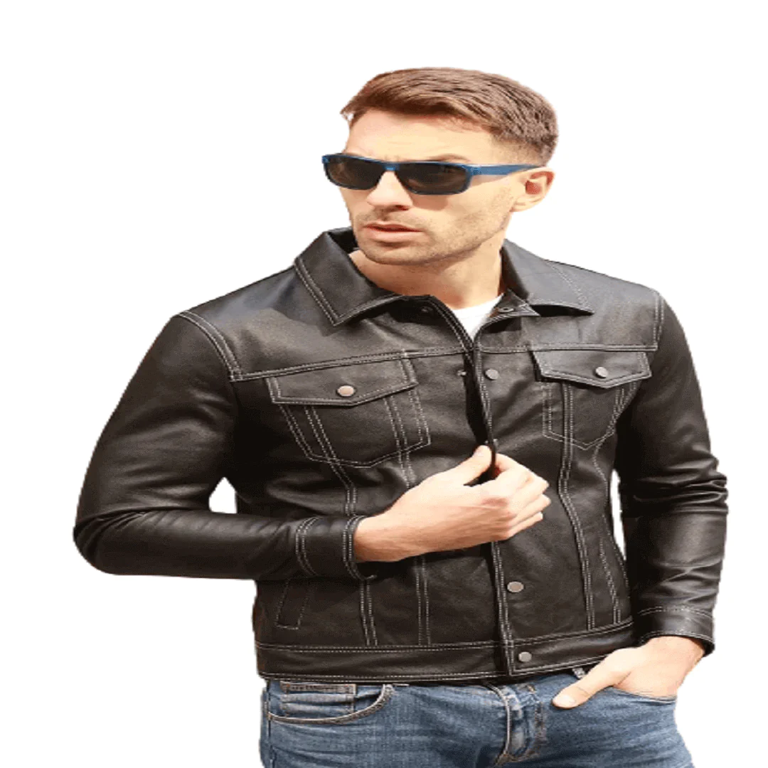 Elevate Your Wardrobe with Luxury Brand Genuine Leather Casual Coat ...