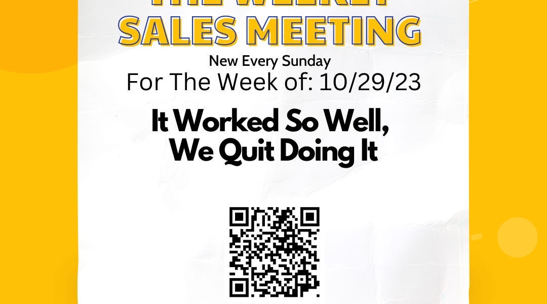 It Worked So Well We Quit Doing It | by Christopher E. Fleming | Medium