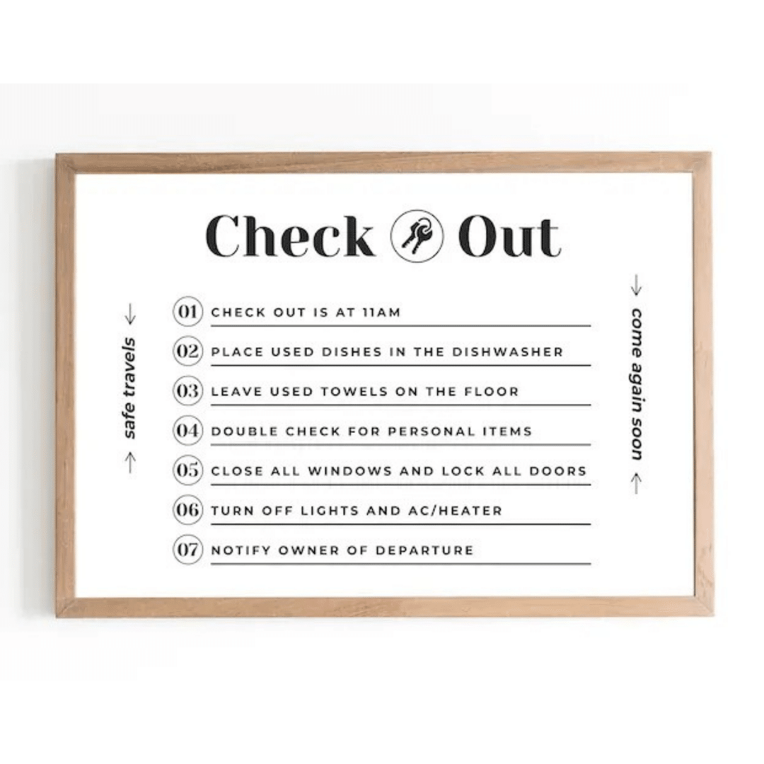 Airbnb Check Out Sign Template Instant Download Your files will be ...