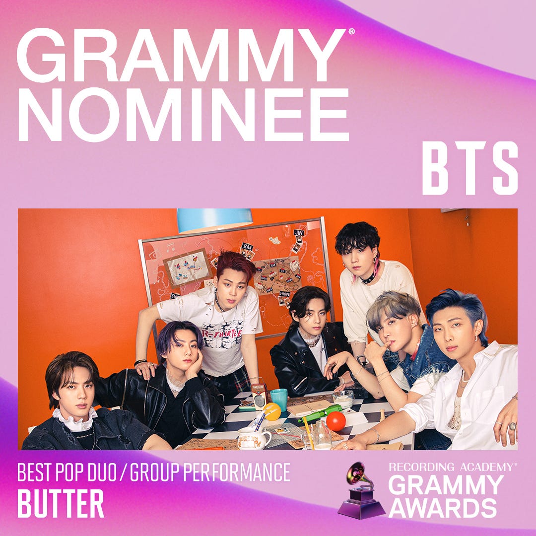 BTS Got Their Second Grammy Nomination | by Maulani Rachma Nursafitri | Nov, 2023 | Medium