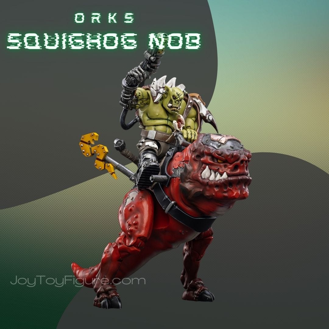 JoyToy Action Figure Warhammer 40K Orks Squighog Nob On Smasha Squig ...