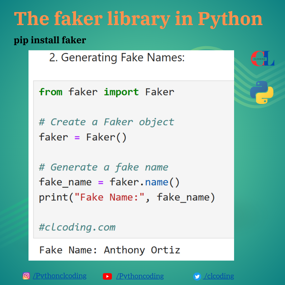 The faker library in Python - New Technology - Medium