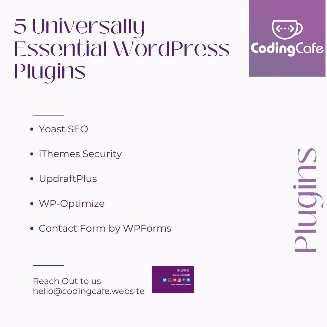 5 Universally Essential WordPress Plugins - Coding Cafe - Medium