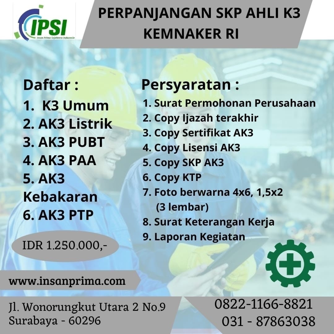 Perpanjangan SKP ahli k3 Kemnaker RI - Pesawat angkat angkut - Medium Perpanjangan SKP ahli k3 Kemnaker RI - Pesawat angkat angkut - Medium