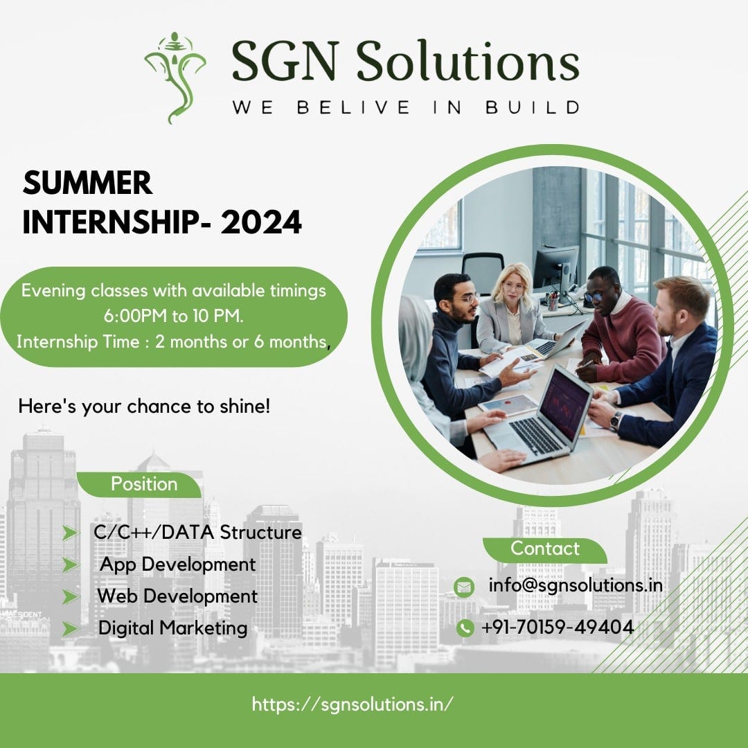 Exciting Online Internship Opportunities for Summer 2024 | by SGN ...