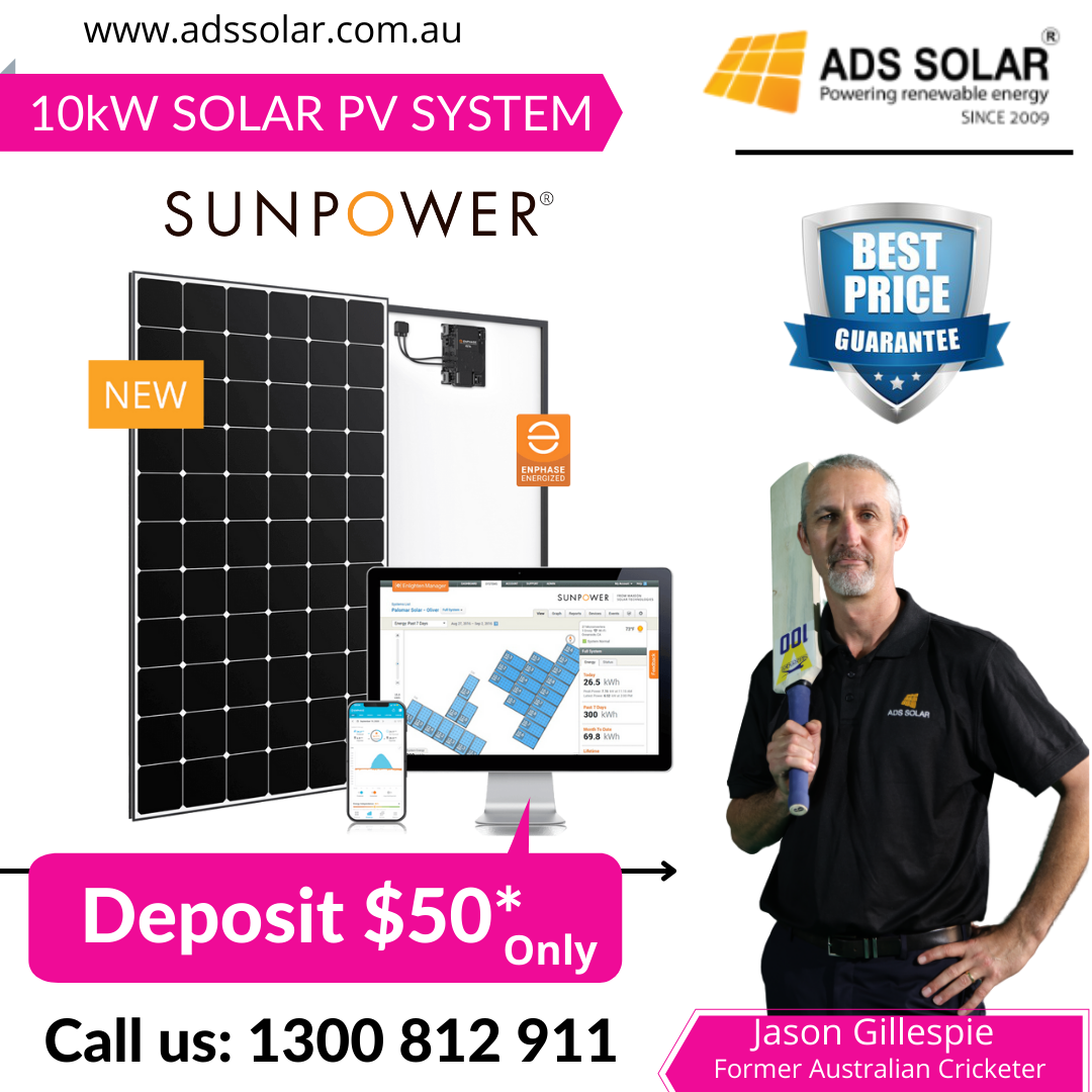 Sunpower 10kW Solar PV System — Deposit $50* Only - ADS SOLAR - Medium