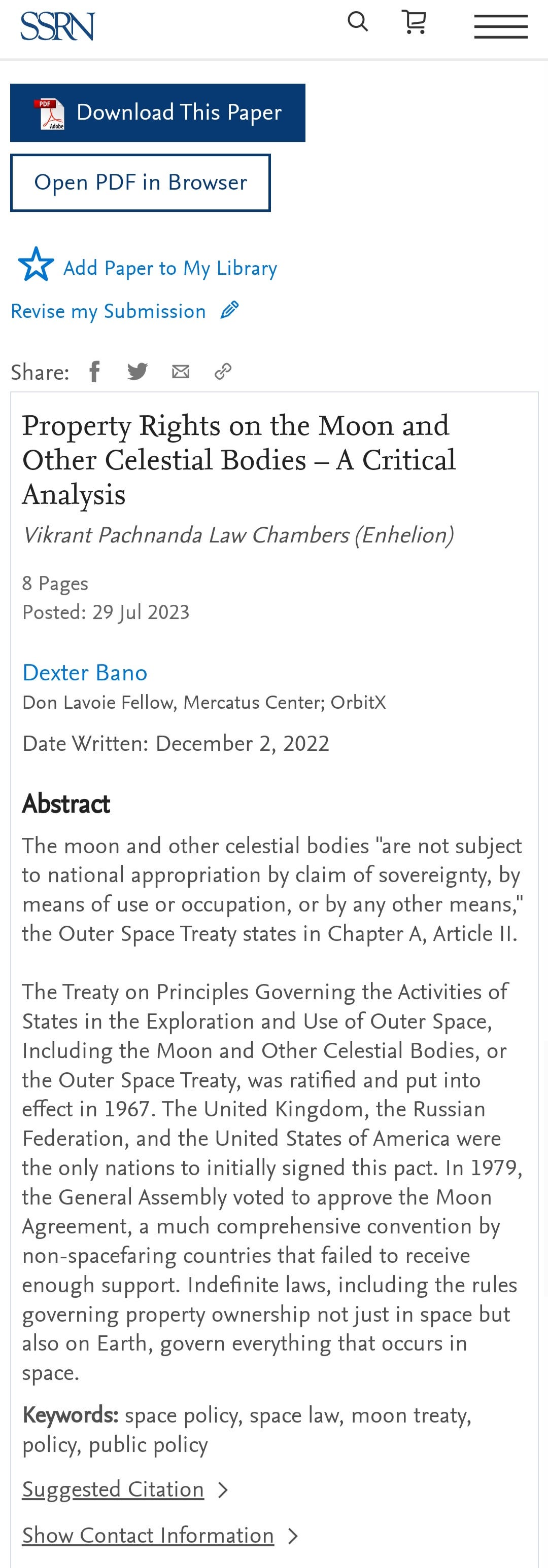 My paper "Property Rights on the Moon and Other Celestial Bodies – A ...