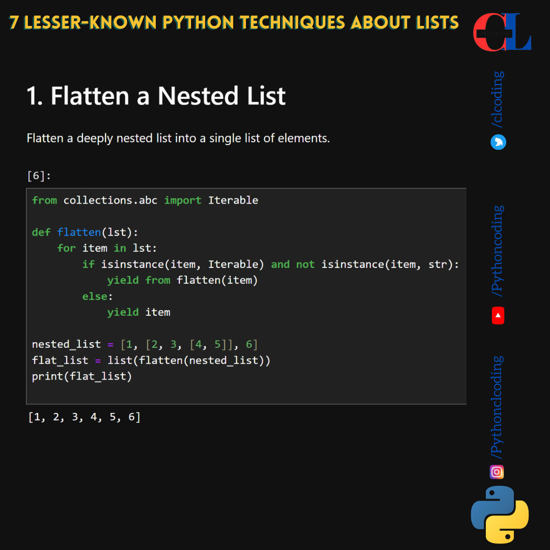 7 Lesser Known Python Techniques About Lists By Python Coding Aug 2024 Medium
