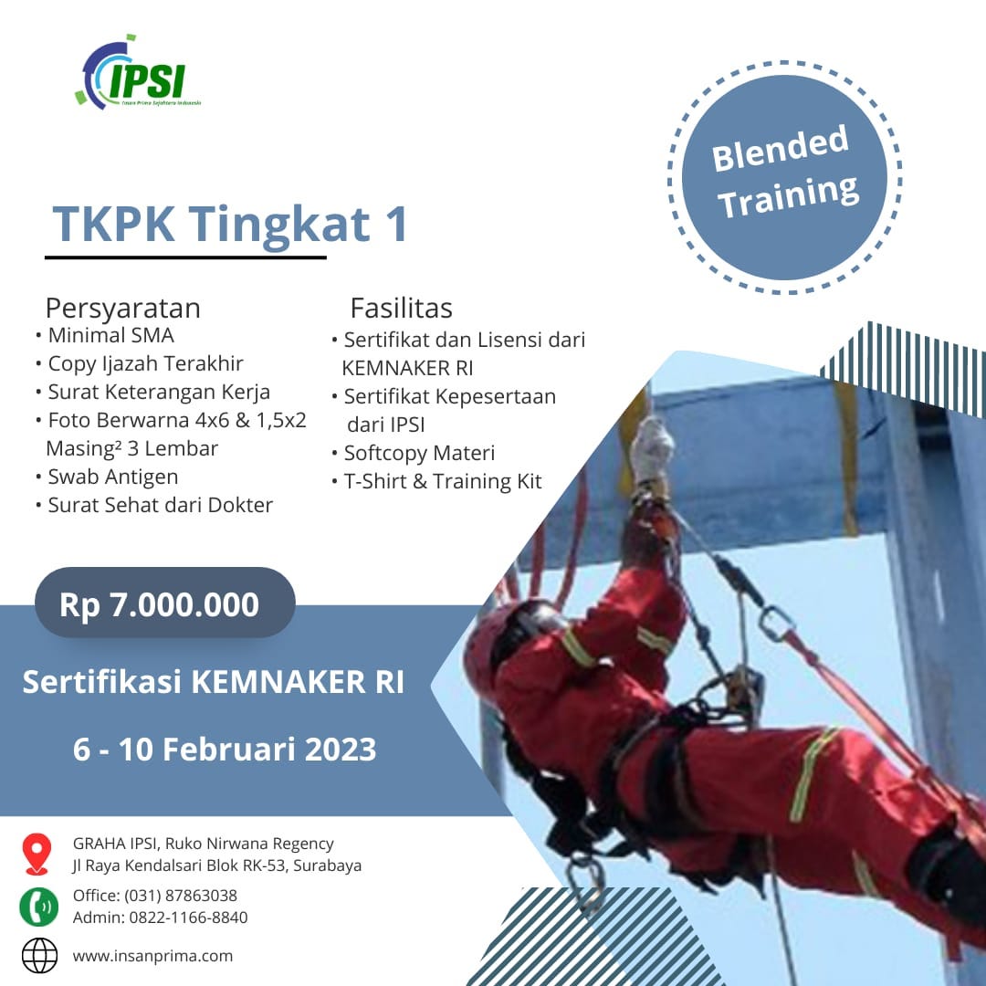 TKPK TINGKAT 1 TERUNGGUL, WA +62 822-1166-8840. PUSAT PELATIHAN K3 ...