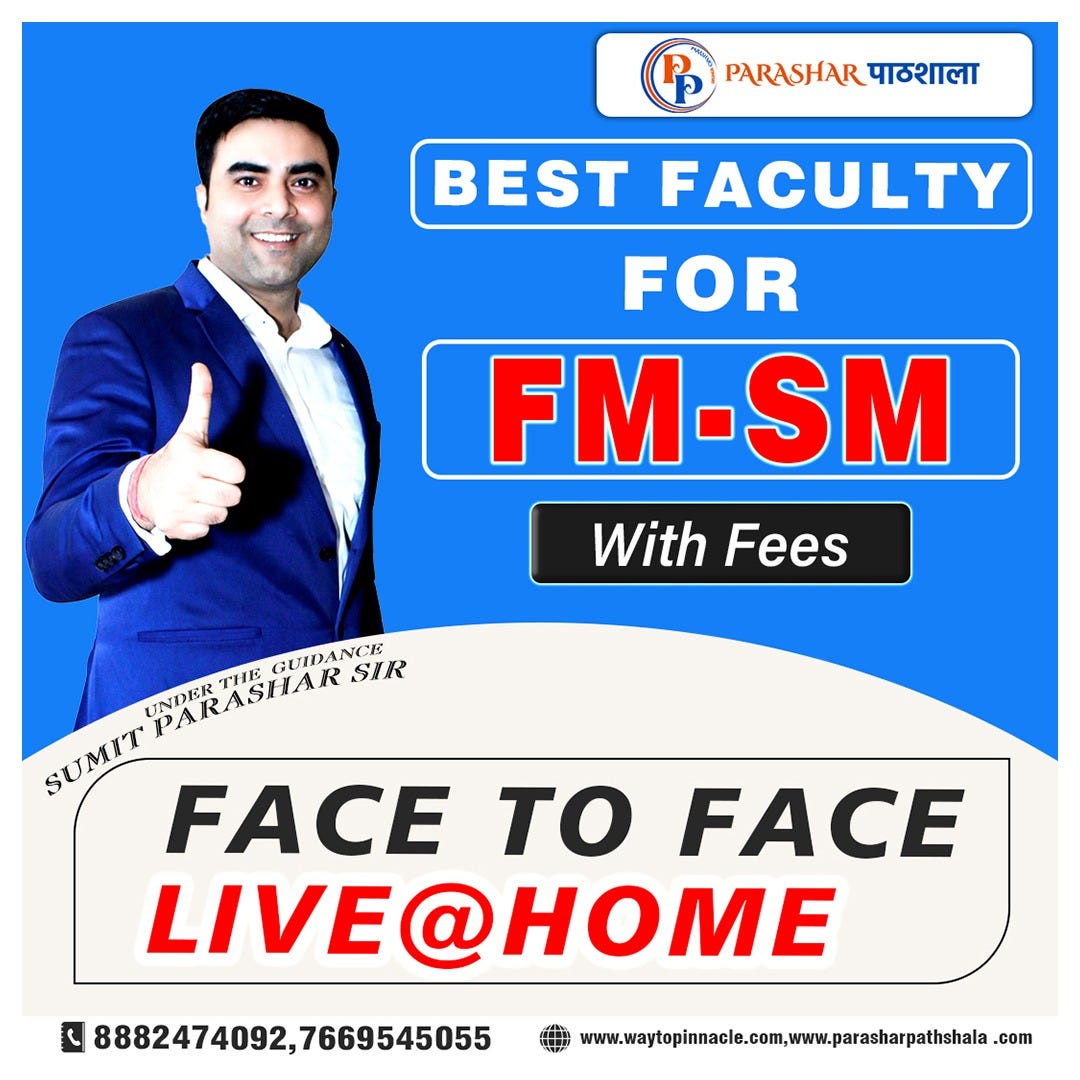 BEST FACULTY FOR FM SM WITH FEES. Are you on the lookout for top-notch ...