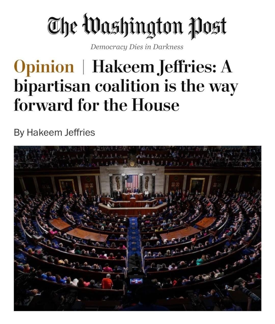 A BIPARTISAN COALITION IS THE WAY FORWARD FOR THE HOUSE | by Rep. Hakeem Jeffries | Medium