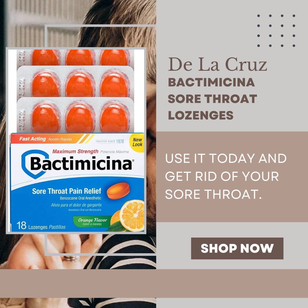 Presenting Bactimicina Maximum Strength Sore Throat Lozenges in Orange ...