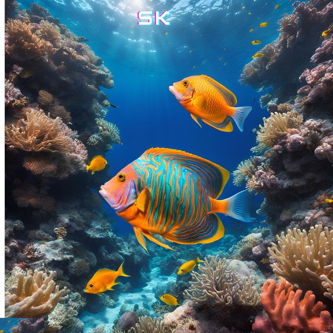In the quiet heart of a coral reef, where sunlight flickered through ...