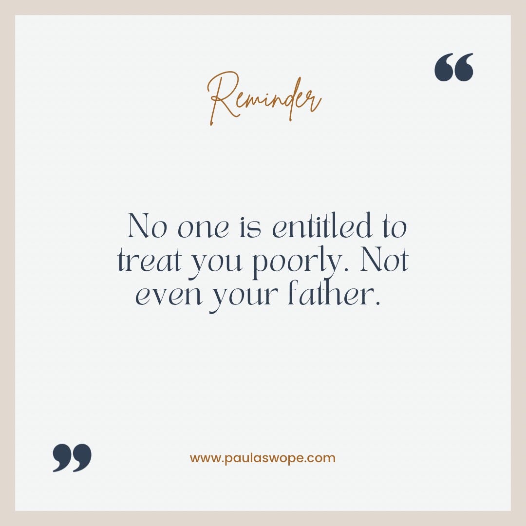 Don’t Crawl Back Just Because It’s Father’s Day | by Paula Swope | Jun, 2024 | Medium