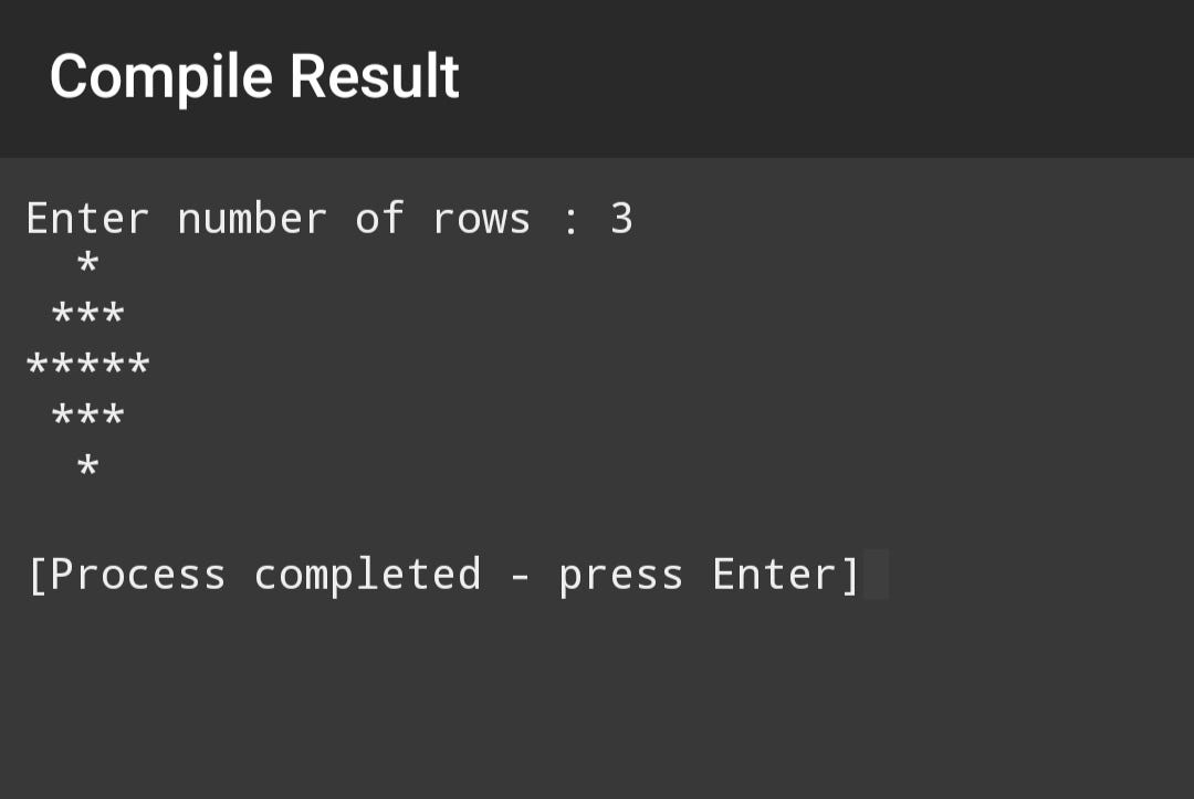 C Program For Printing Asterisk In Diamond Shape Programmer