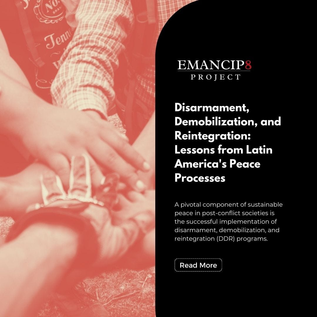 Disarmament, Demobilization, and Reintegration: Lessons from Latin ...