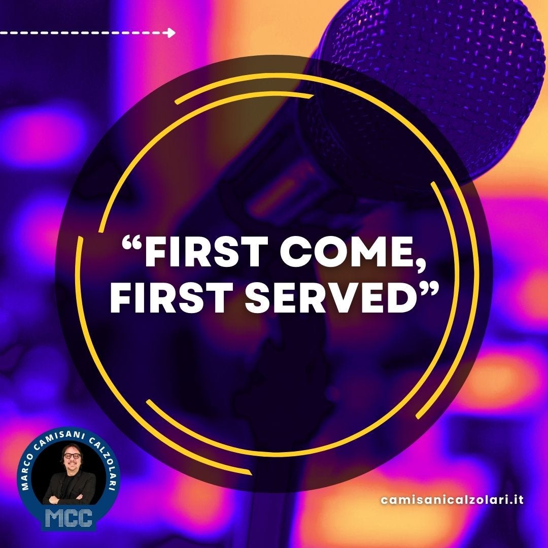 “First come, first served”. Sto riducendo il numero degli eventi a ...