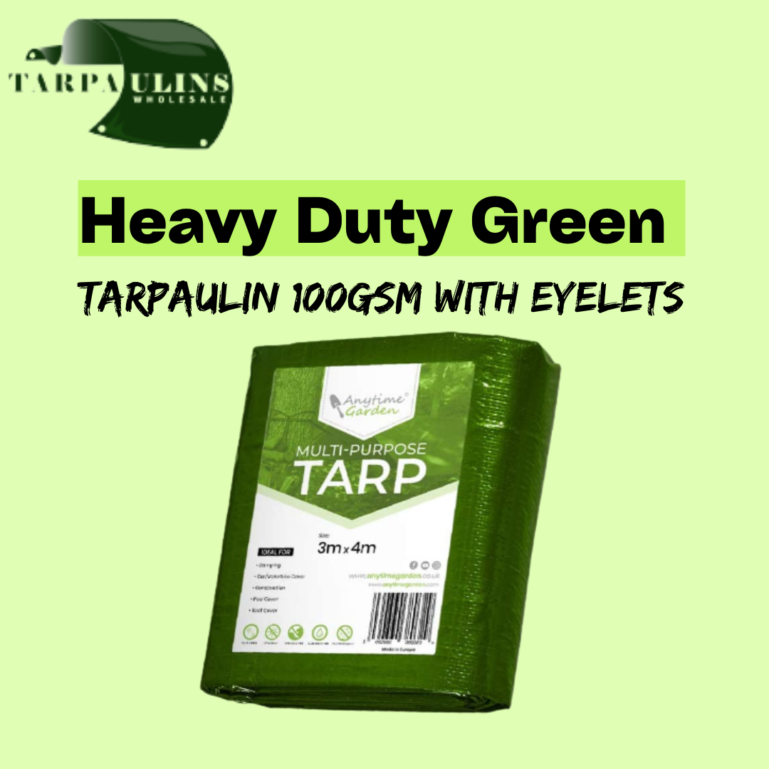 Heavy Duty Green Tarpaulin 100gsm with Eyelets. - tarplin wholesale ...