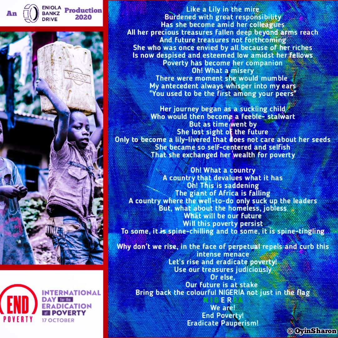 Alleviating Poverty(Poetry) Like a Lily in the mire Burdened with great ...