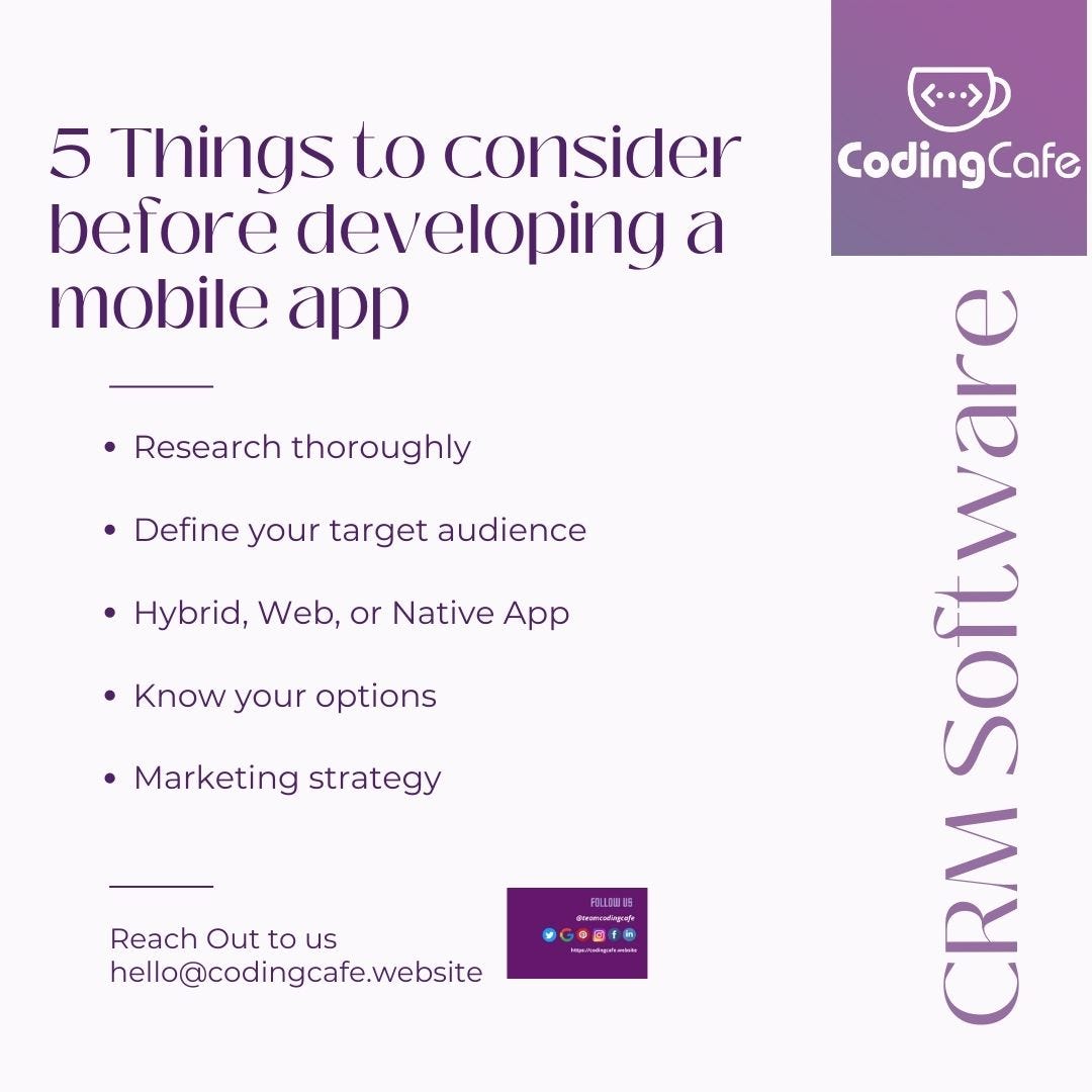 5 Things to consider before developing a mobile app ? - Coding Cafe ...