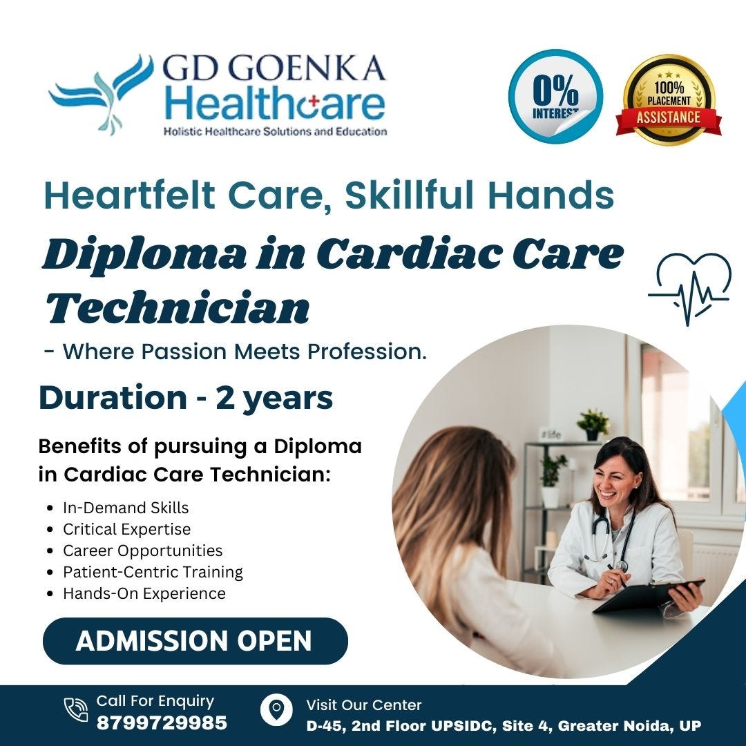 Diploma in Cardiac Care Technician program at GD Goenka Healthcare ...