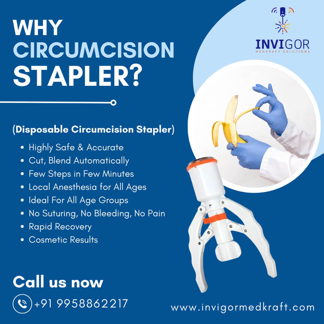 Disposable Circumcision Stapler in India - Invigor Medkraft - Medium