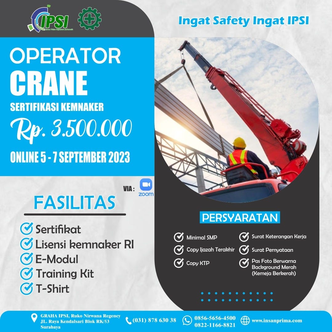 OPERATOR CRANE | by Sertifikasi Pelatihan Operator | Aug, 2023 | Medium
