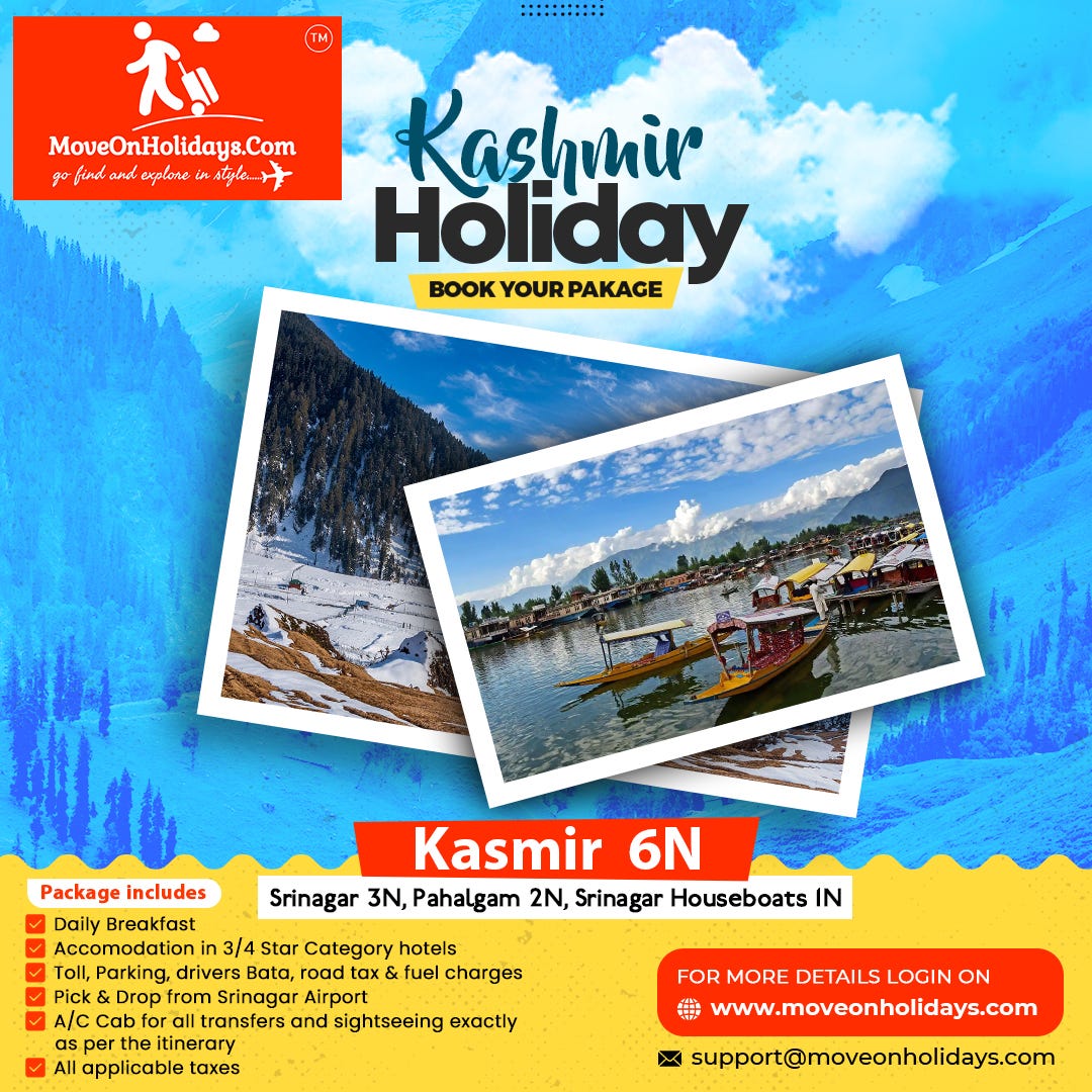 Magical 6 Days Kashmir Holiday Tour Package - MoveOnHolidays - Medium