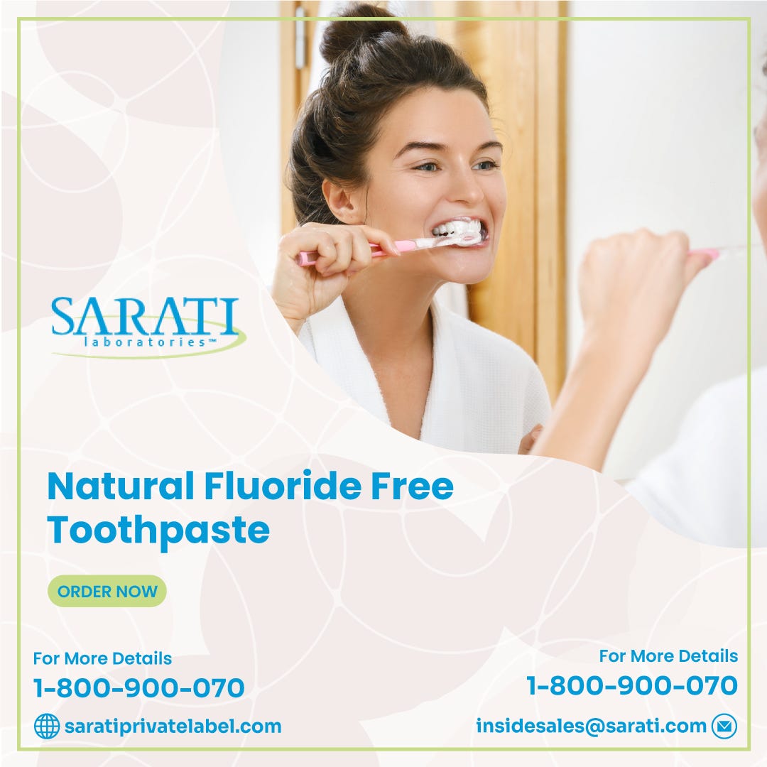 Natural Fluoride Free Toothpaste - Sarati Private Label - Medium