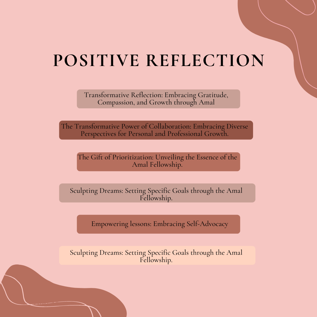 Positive Reflection- Amal Family. My three-month experience at the Amal… | by Bushra Nazir | Jun ...