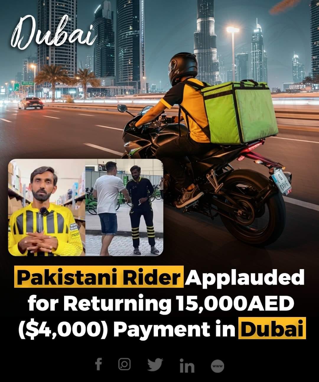 Remarkable act of honesty, Pakistani delivery rider Muhammad Mohsin ...