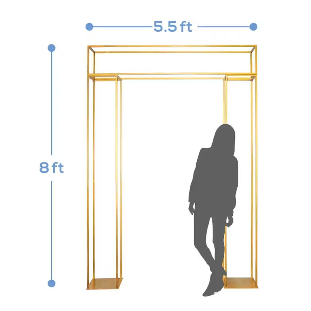 Gold Metal Rectangular Endless Frame Wedding Arch — 8FT Tall x 5.5ft ...