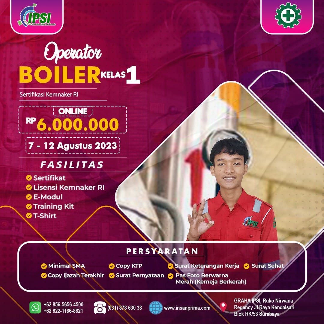 OPERATOR BOILER KELAS 1 TERBAIK WA : (0856-5656-4500) (0822-1166-8821 ...