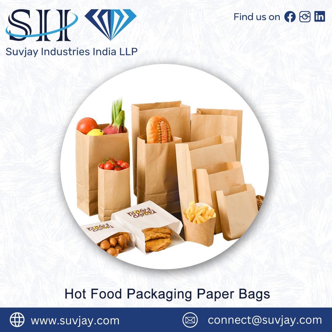 Hot Food Packaging Paper Bags. Introducing Suvjay Industries India ...
