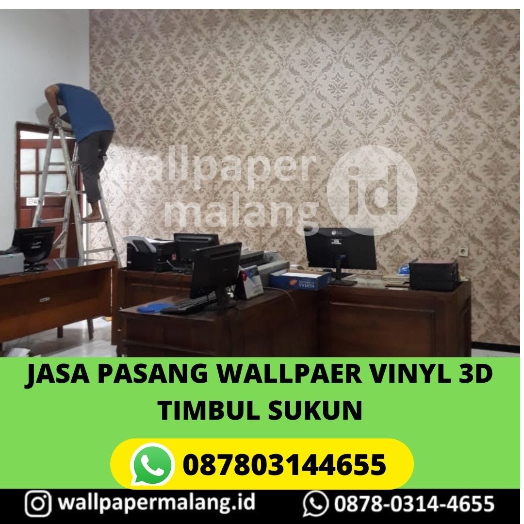 JASA PASANG WALLPAPER VINYL 3D TIMBUL SUKUN | by Tukang Wallpaper ...