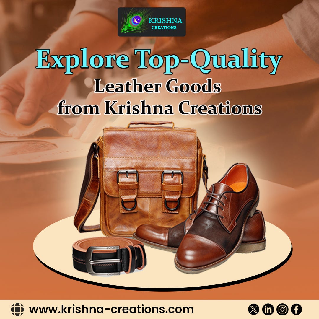 Explore top-quality leather products ranging from leather - Krishna Creation - Medium