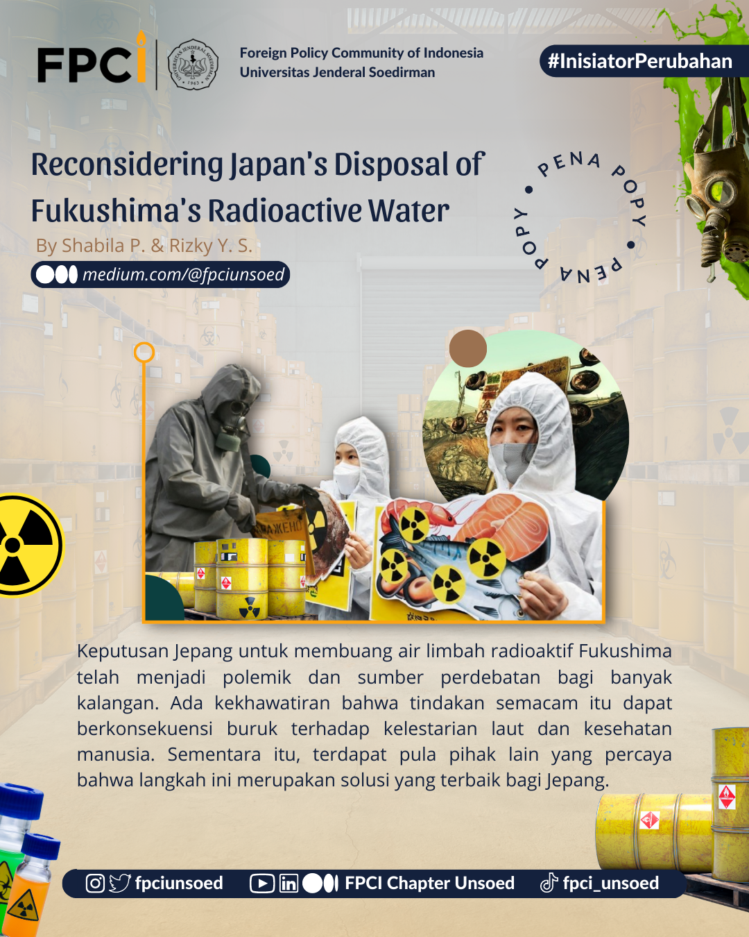 Pena Popy: Reconsidering Japan’s Disposal of Fukushima’s Radioactive Water | by FPCI Chapter ...