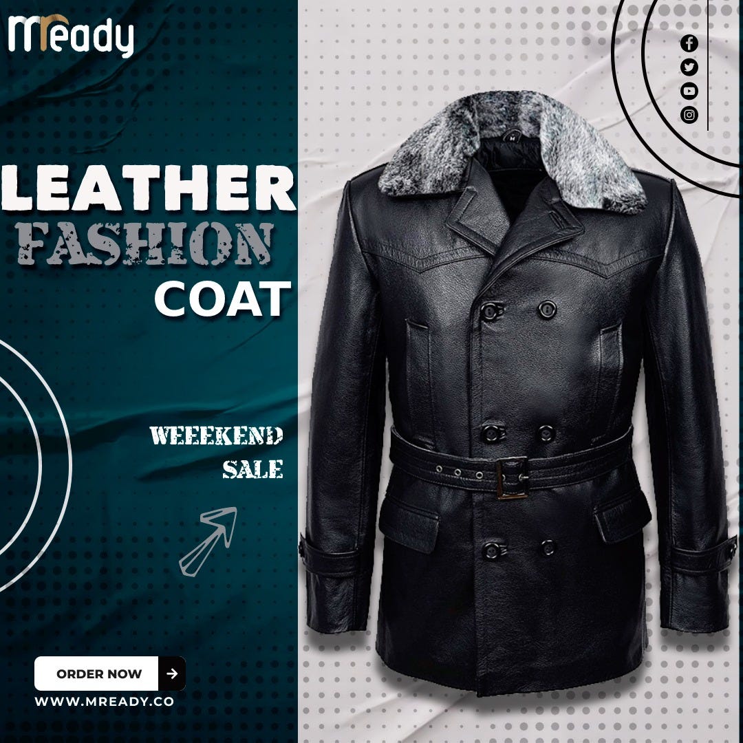 MENS LEATHER FASHION COATS - Mreadystore - Medium