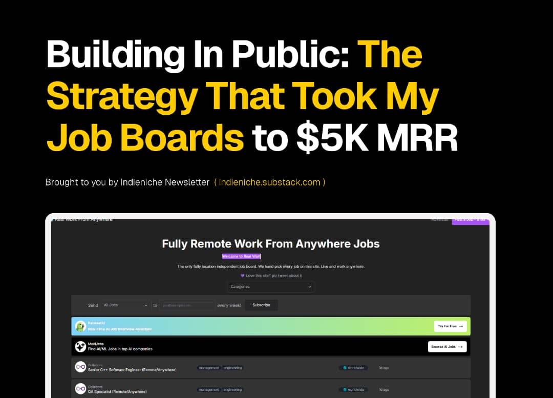 Building In Public: The Strategy That Took My Job Boards to $5K MRR ...