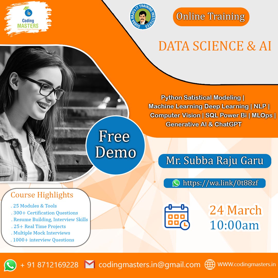 Data Science & AI Online Training In Hyderabad - Codingmasters Software ...