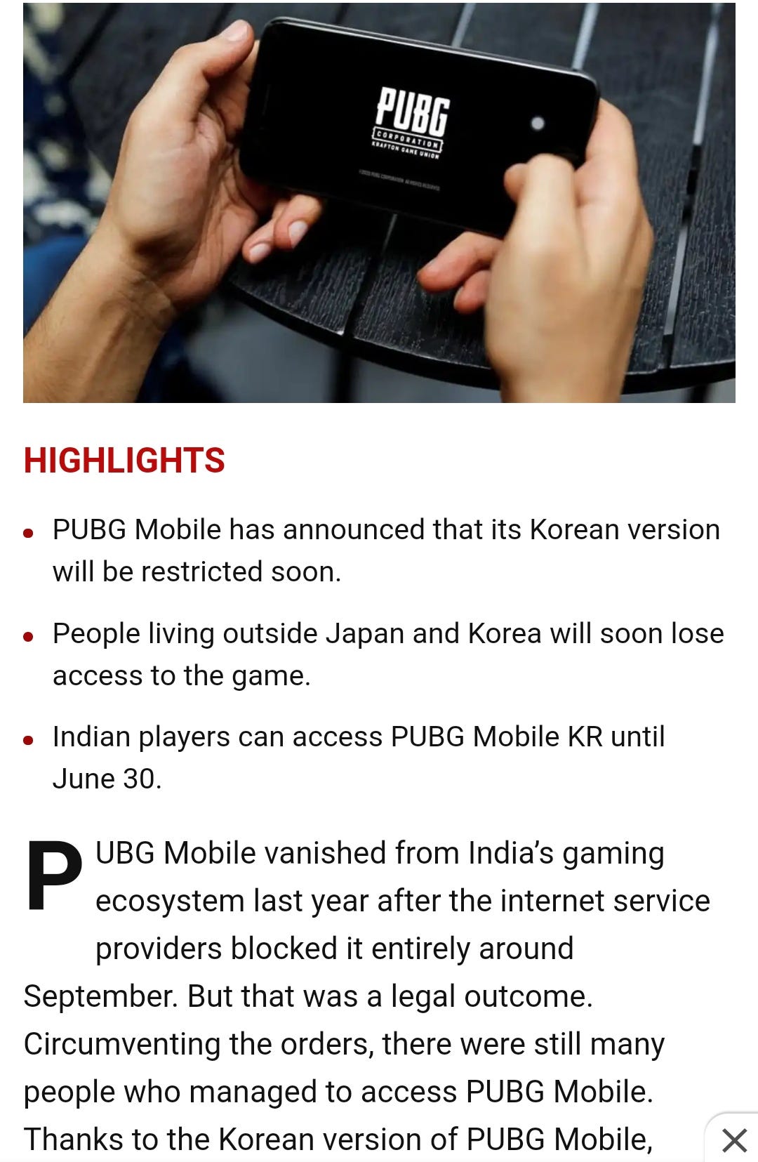 PUBG Mobile Korea to soon become unplayable in India, Indian version nowhere in sight Learn More ...