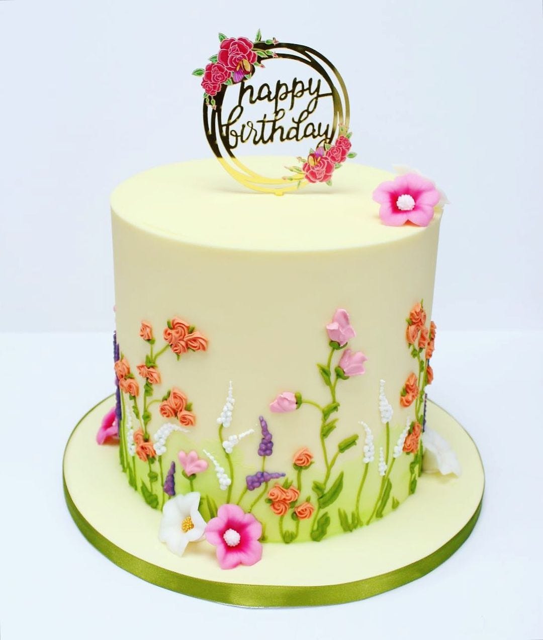 Floral Birthday Cake - Icakeslondon - Medium